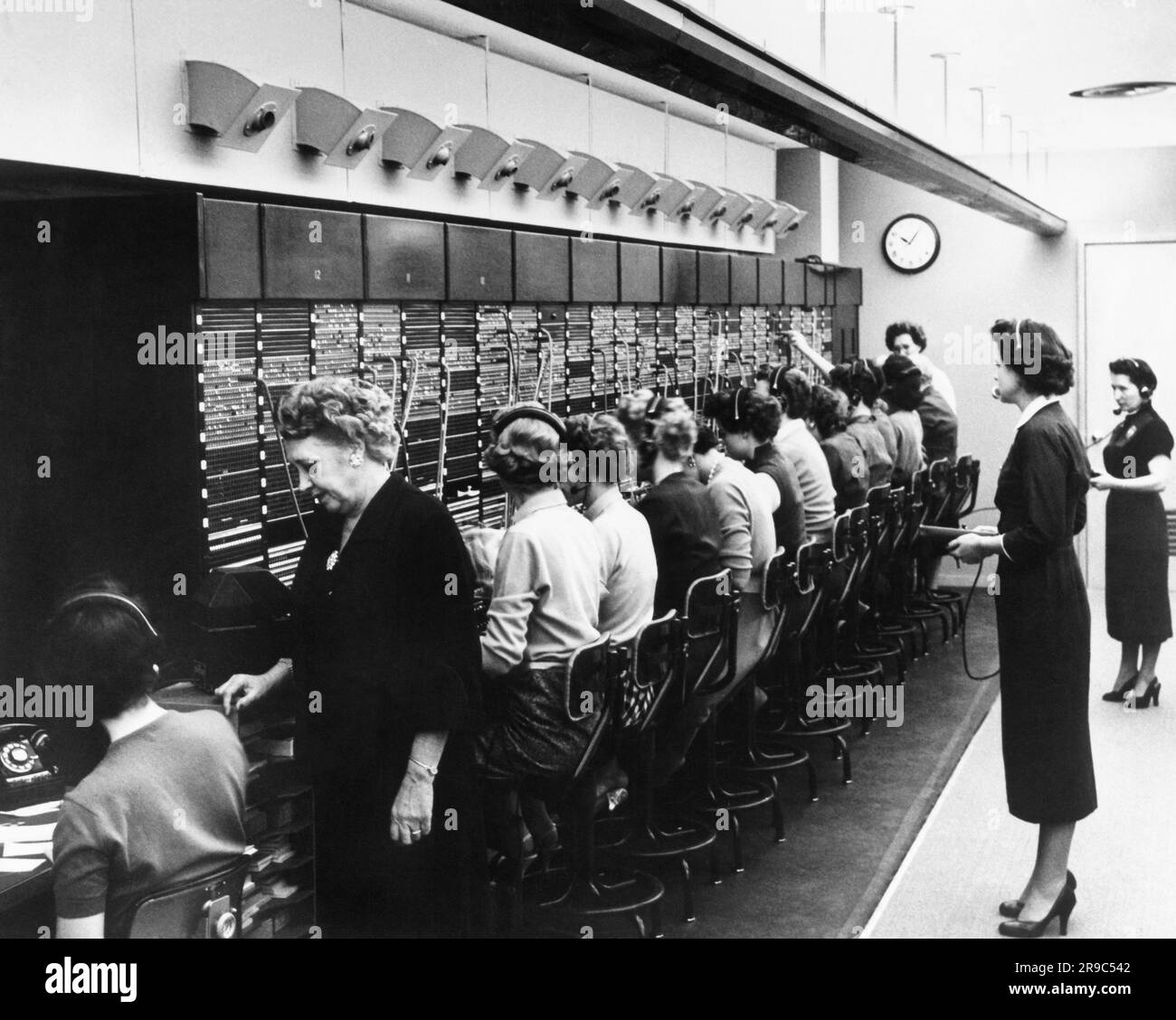 Santa Monica, California: c. 1944 The switchboard and its operators at ...