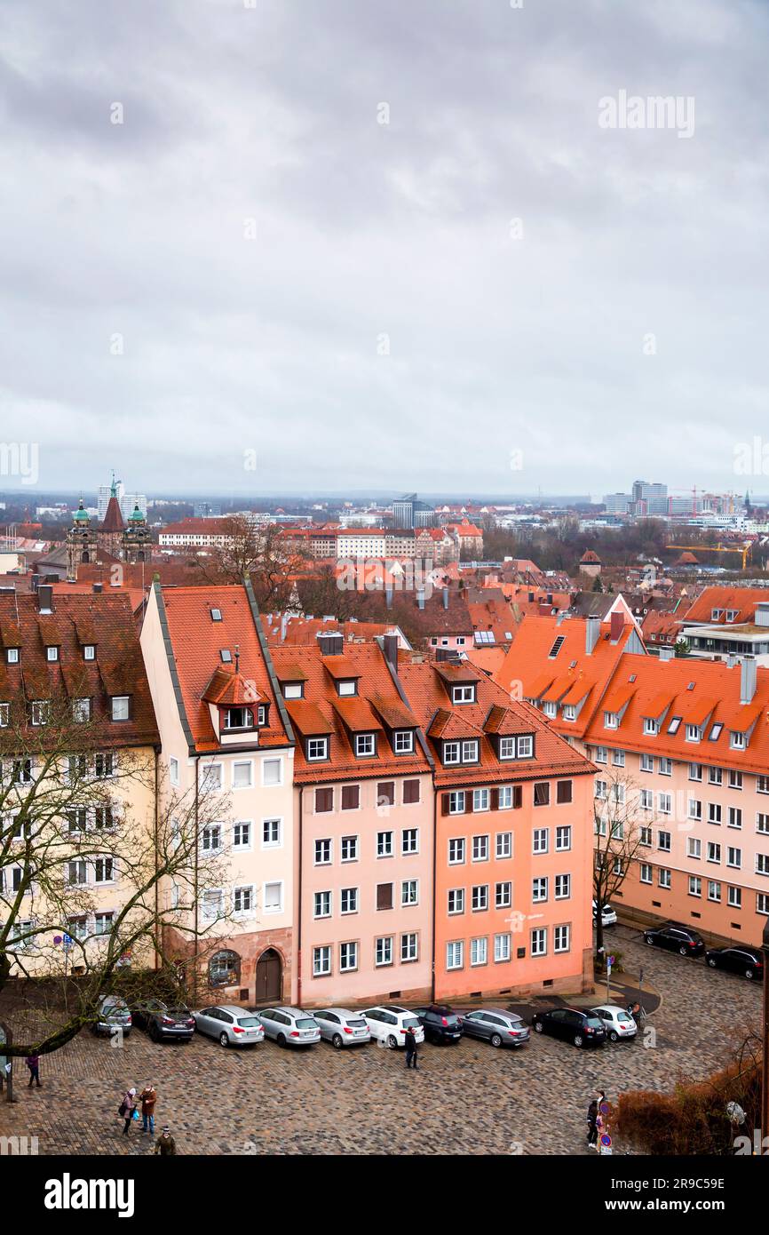 Nuremberg, Germany - DEC 28, 2021: Aerial view of the Bavarian city of ...