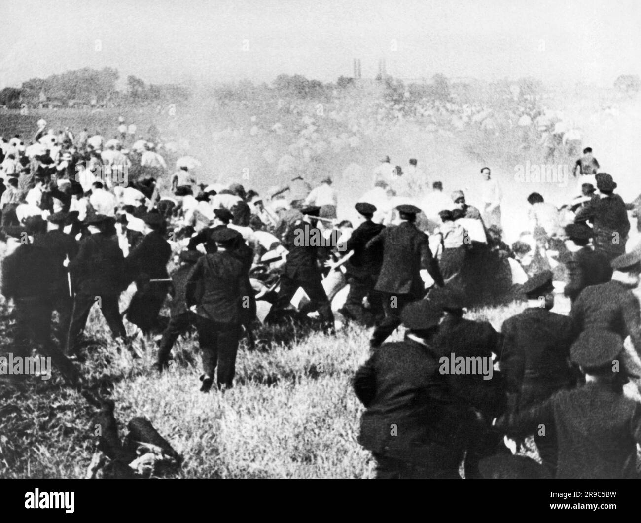 Chicago, Illinois: May 30, 1937 The first charge of police attacking ...