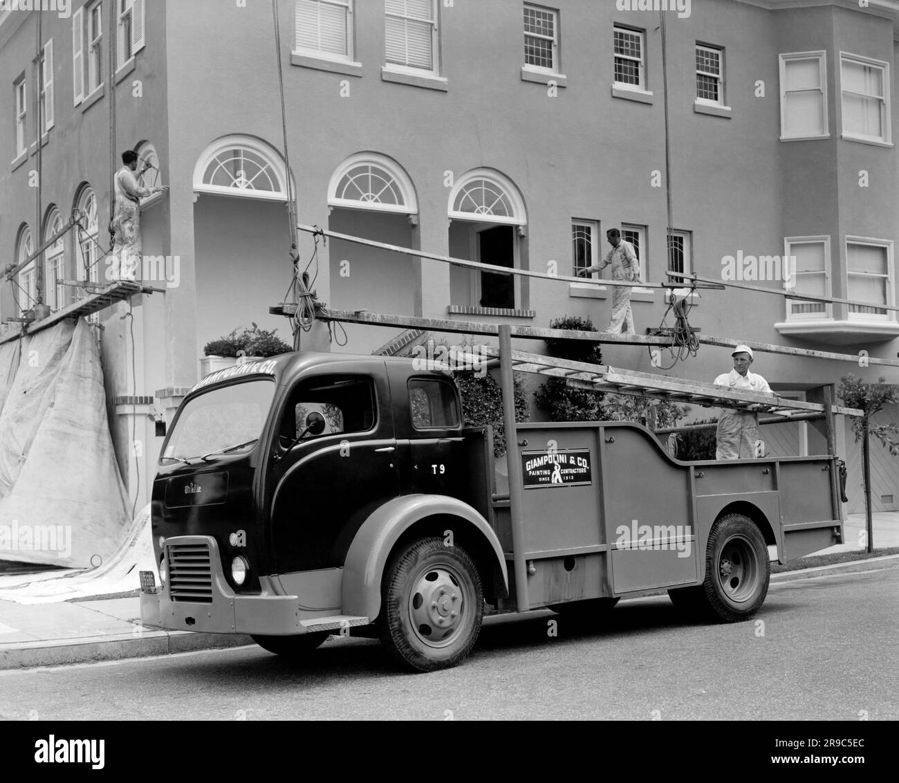 San Francisco, California: c. 1950 A Giampolini & Company painting crew ...