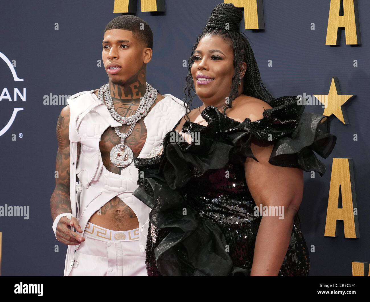 Los Angeles, USA. 25th June, 2023. (L-R) NLE Choppa and Mama Choppa at ...