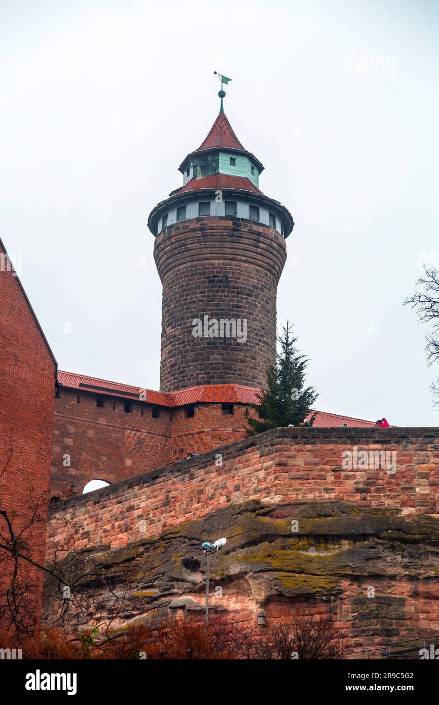 Nuremberg, Germany - December 28, 2021: The iconic Sinwell Tower, part ...