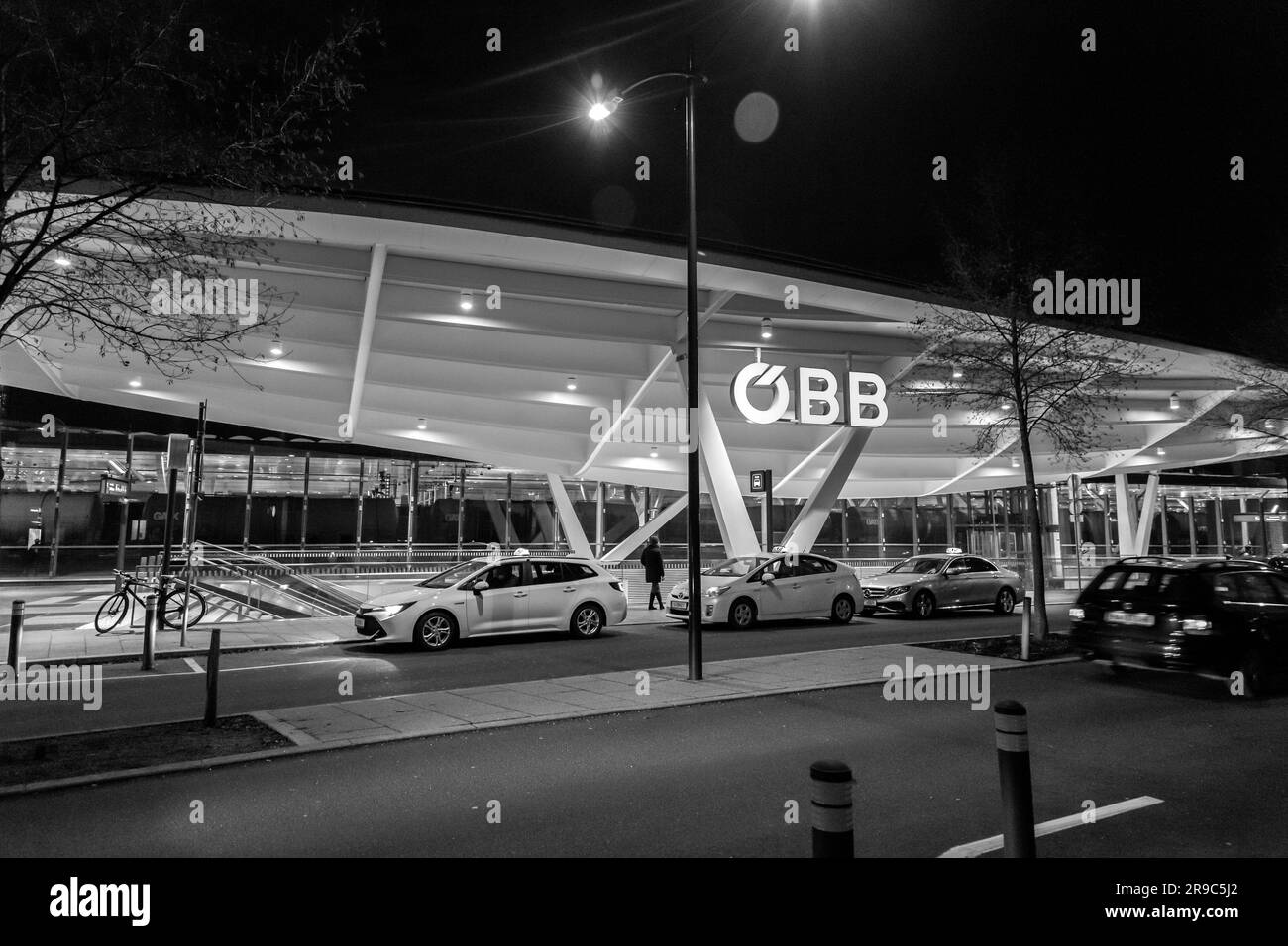 Salzburg, Austria - DEC 2021: Exterior view from the Central Train ...