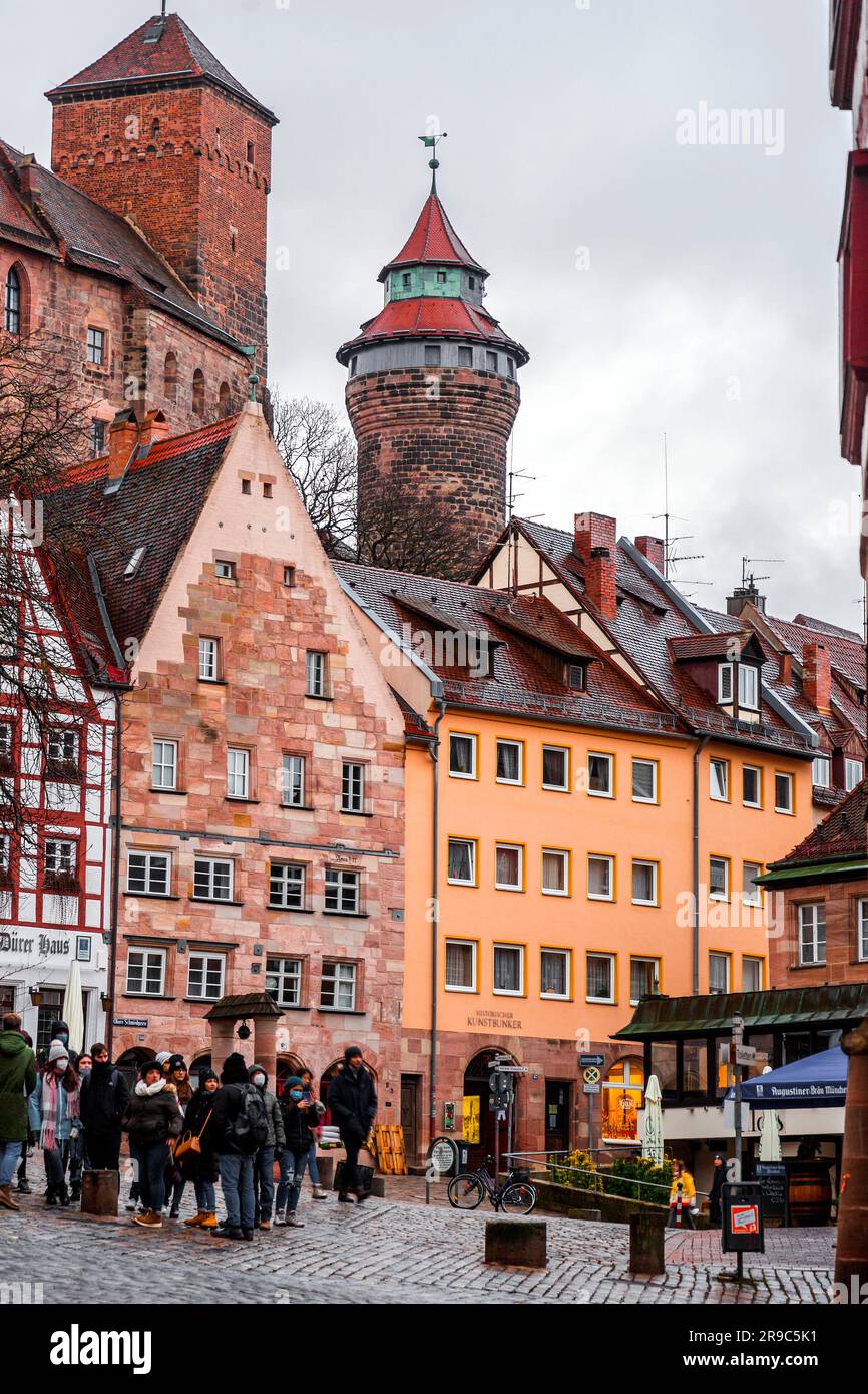 Nuremberg, Germany - December 28, 2021: The iconic Sinwell Tower, part ...