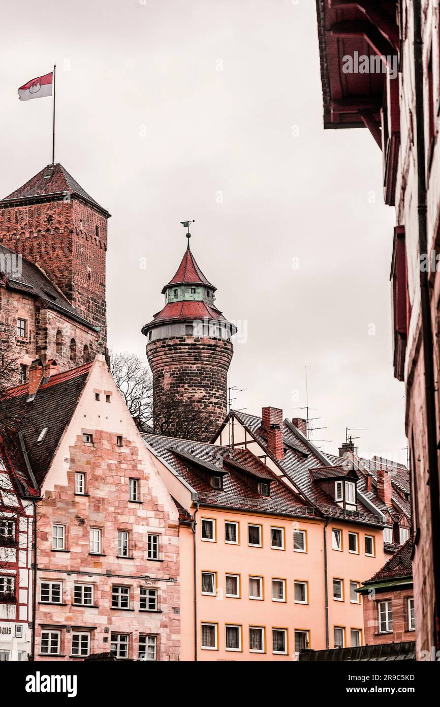 Nuremberg, Germany - December 28, 2021: The iconic Sinwell Tower, part ...