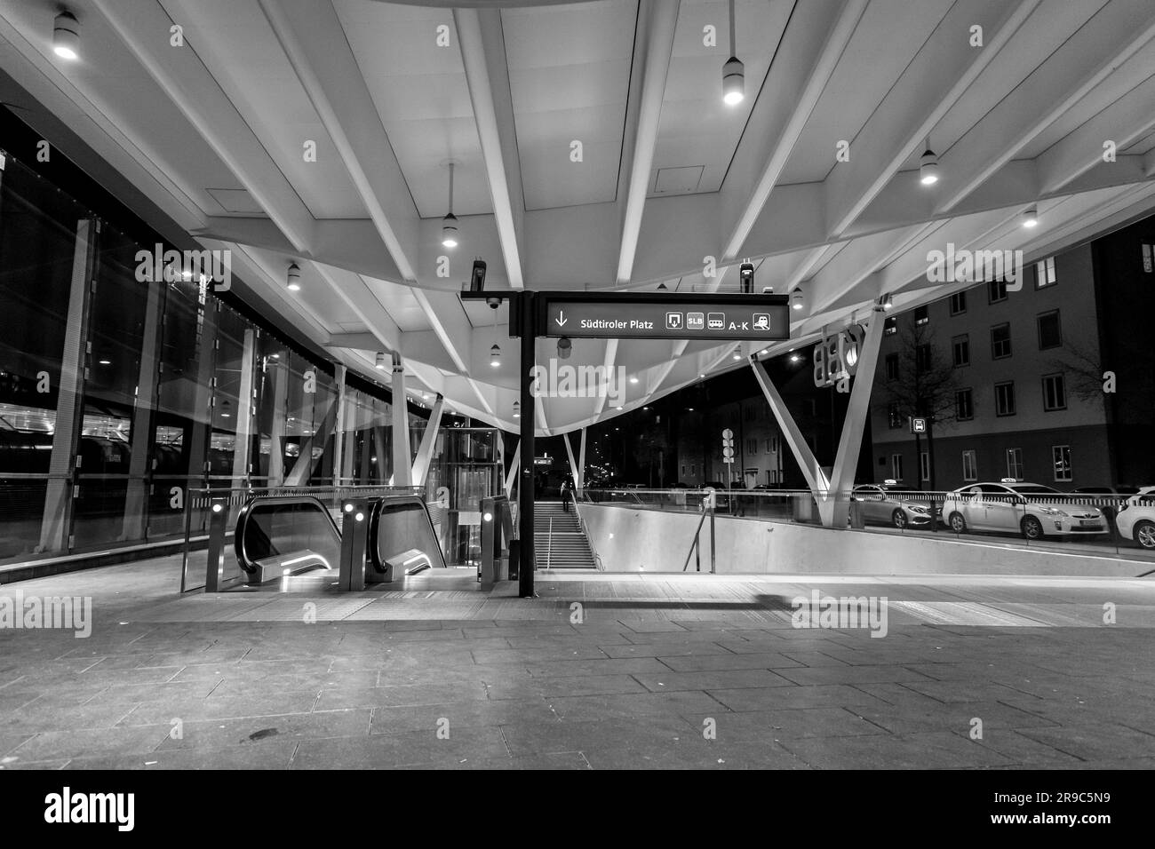 Salzburg, Austria - DEC 2021: Exterior view from the Central Train ...