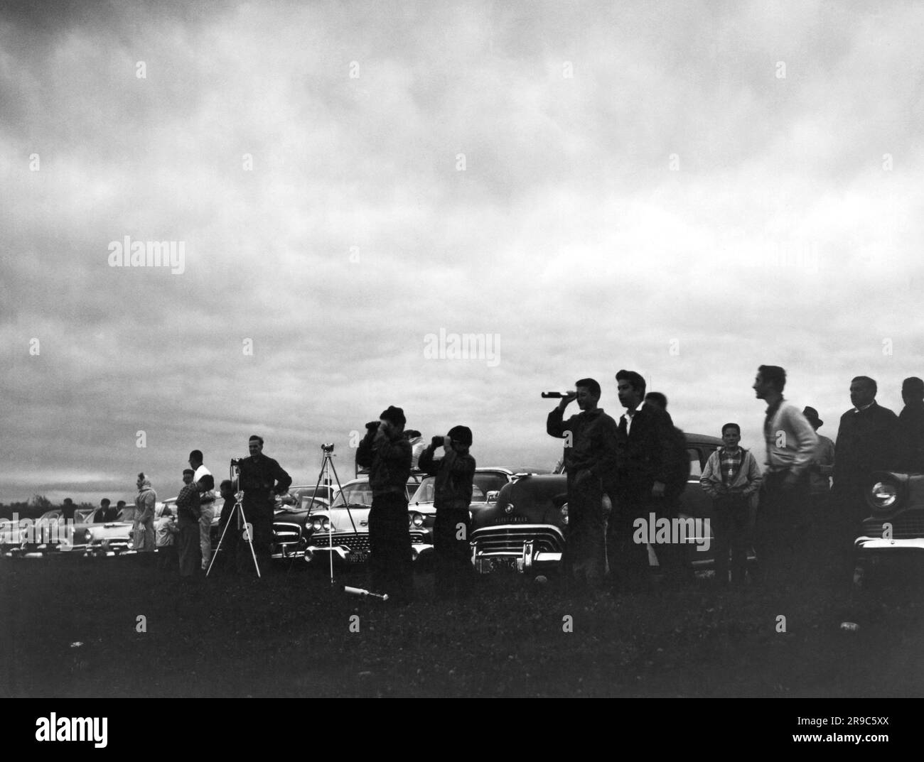 Worcester, Massachusetts: October 2, 1959 People watching a total ...