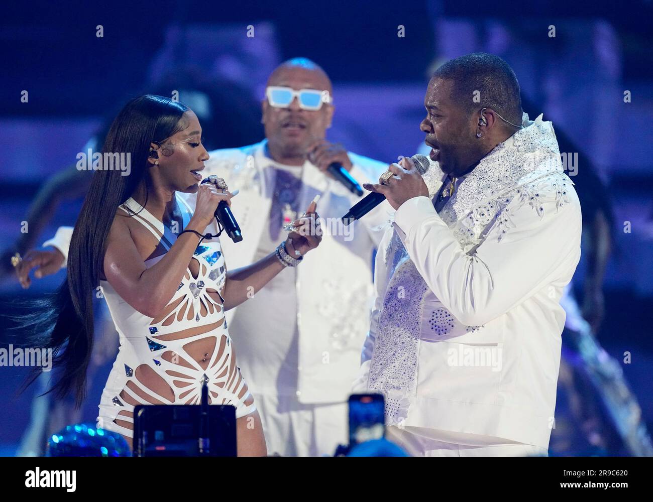 Bia, from left, Spliff Star and Busta Rhymes perform at the BET Awards ... Bia, from left, Spliff Star and Busta Rhymes perform at the BET Awards ...