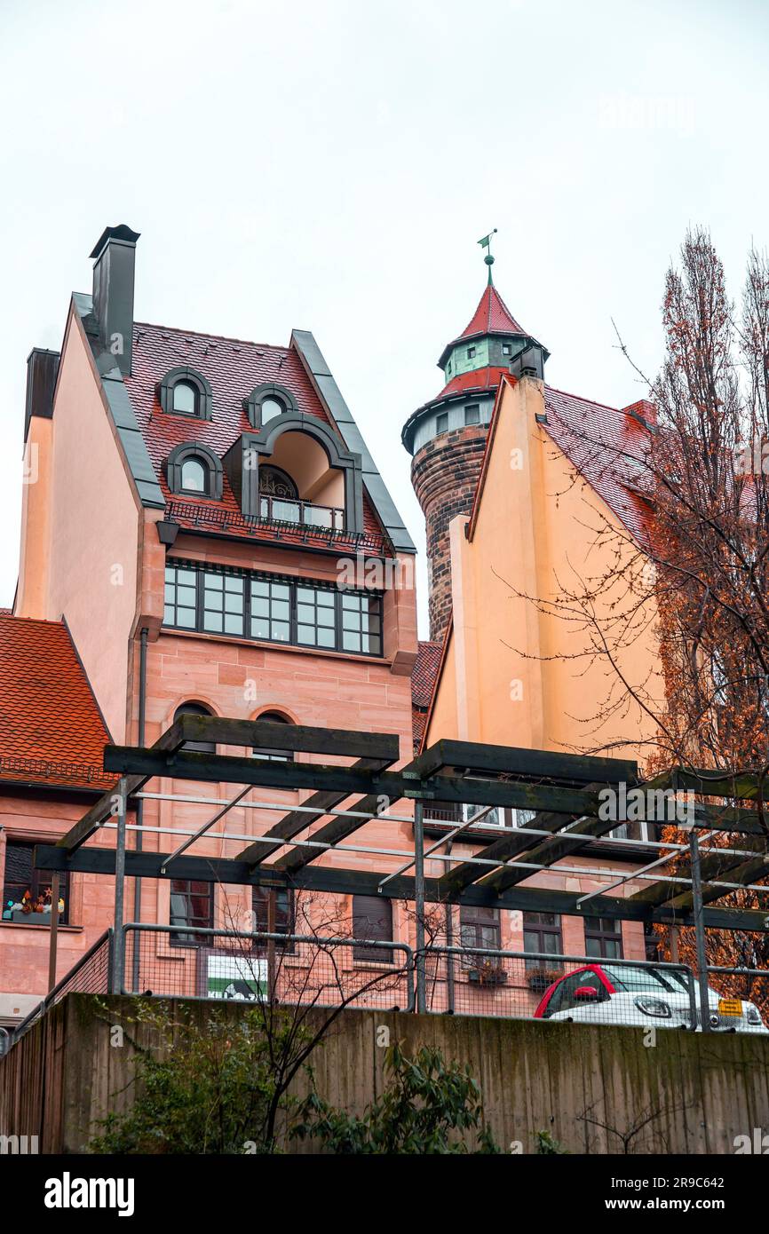Nuremberg, Germany - December 28, 2021: The iconic Sinwell Tower, part ...