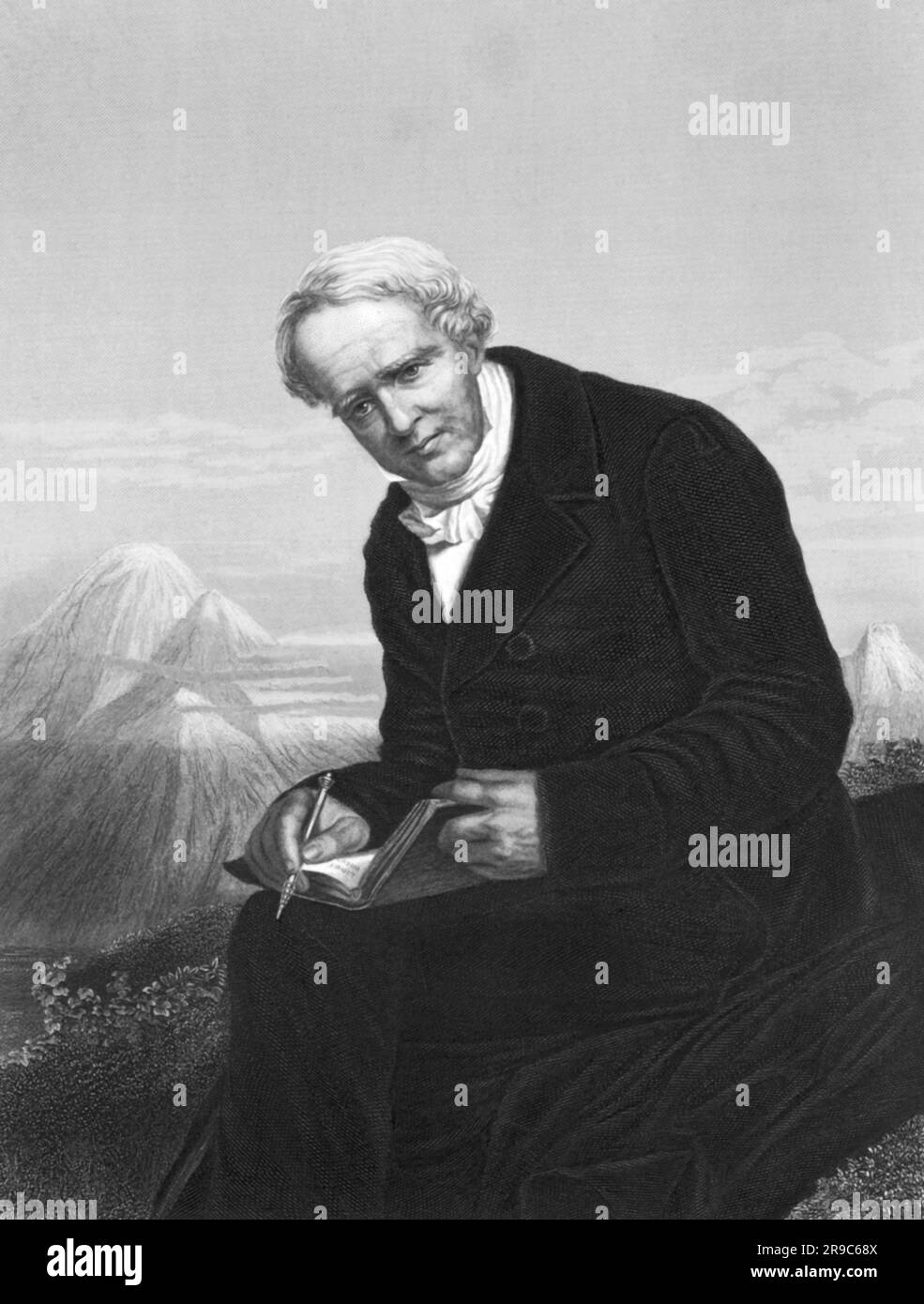 c. 1830 A portrait engraving of naturalist, explorer and geographer ...