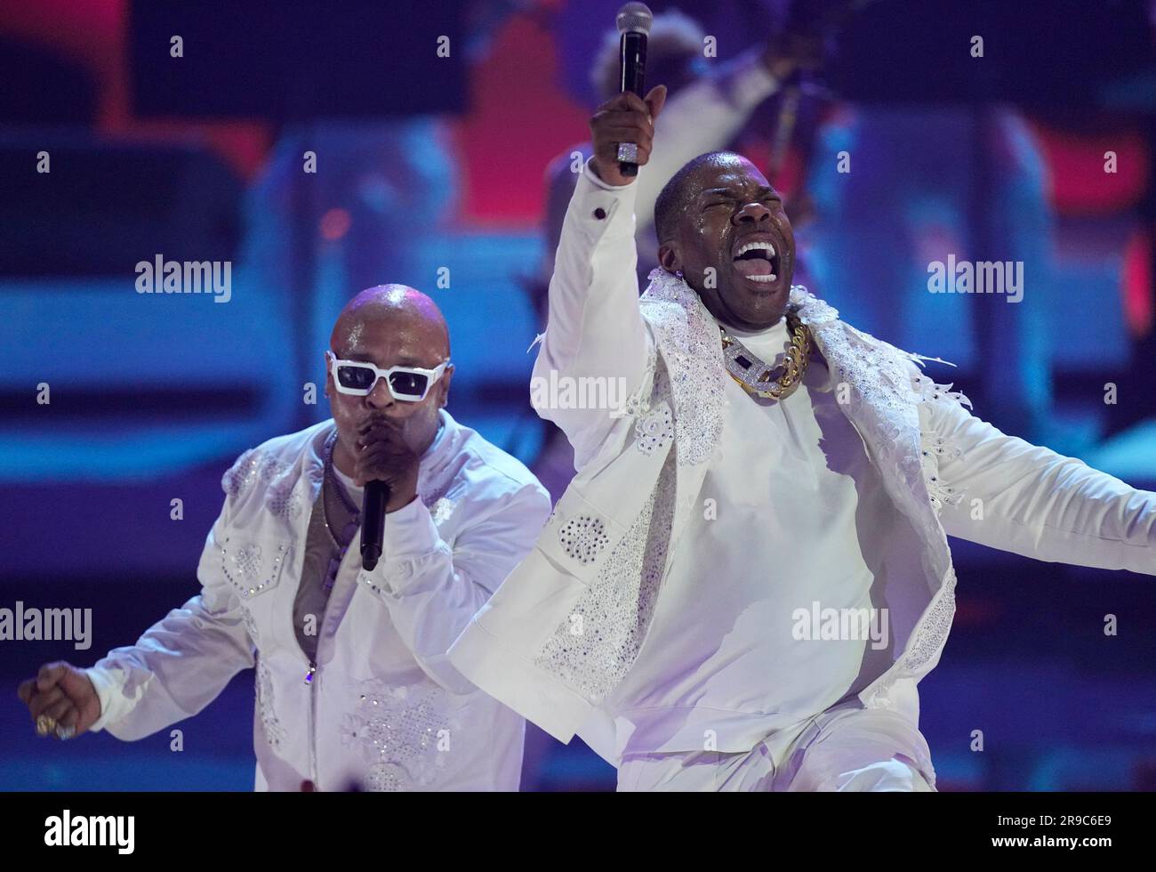 Spliff Star, left, and Busta Rhymes perform at the BET Awards on Sunday ... Spliff Star, left, and Busta Rhymes perform at the BET Awards on Sunday ...