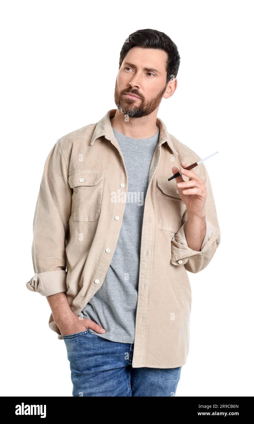 Man using cigarette holder hi-res stock photography and images - Alamy