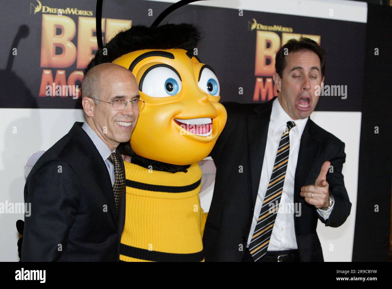 Jerry Seinfeld and Jeffrey Katzenberg at the Bee Movie premiere at the ...