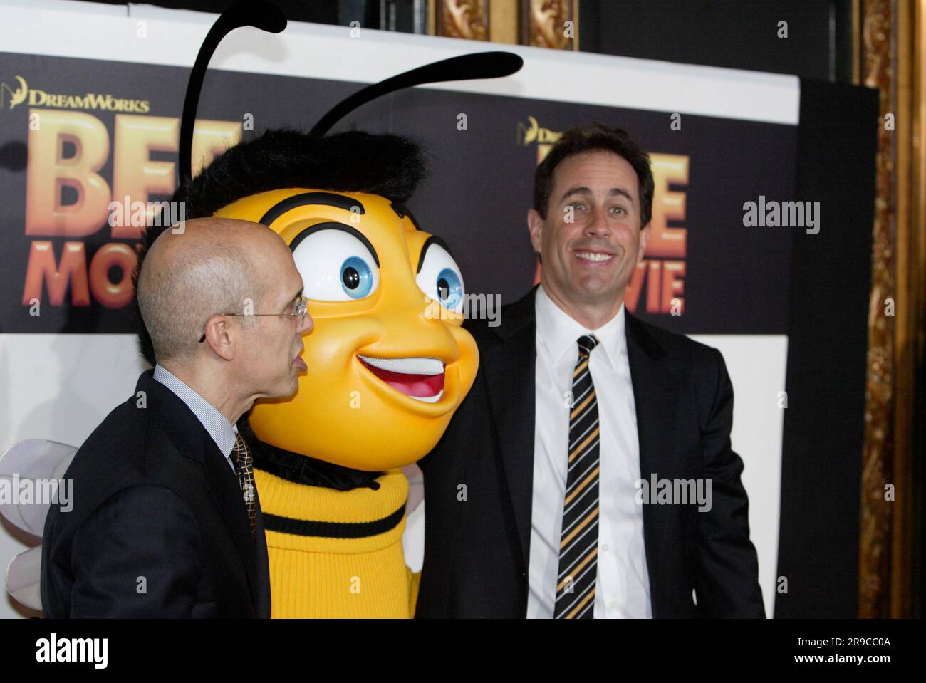 Jerry Seinfeld and Jeffrey Katzenberg at the Bee Movie premiere at the ...