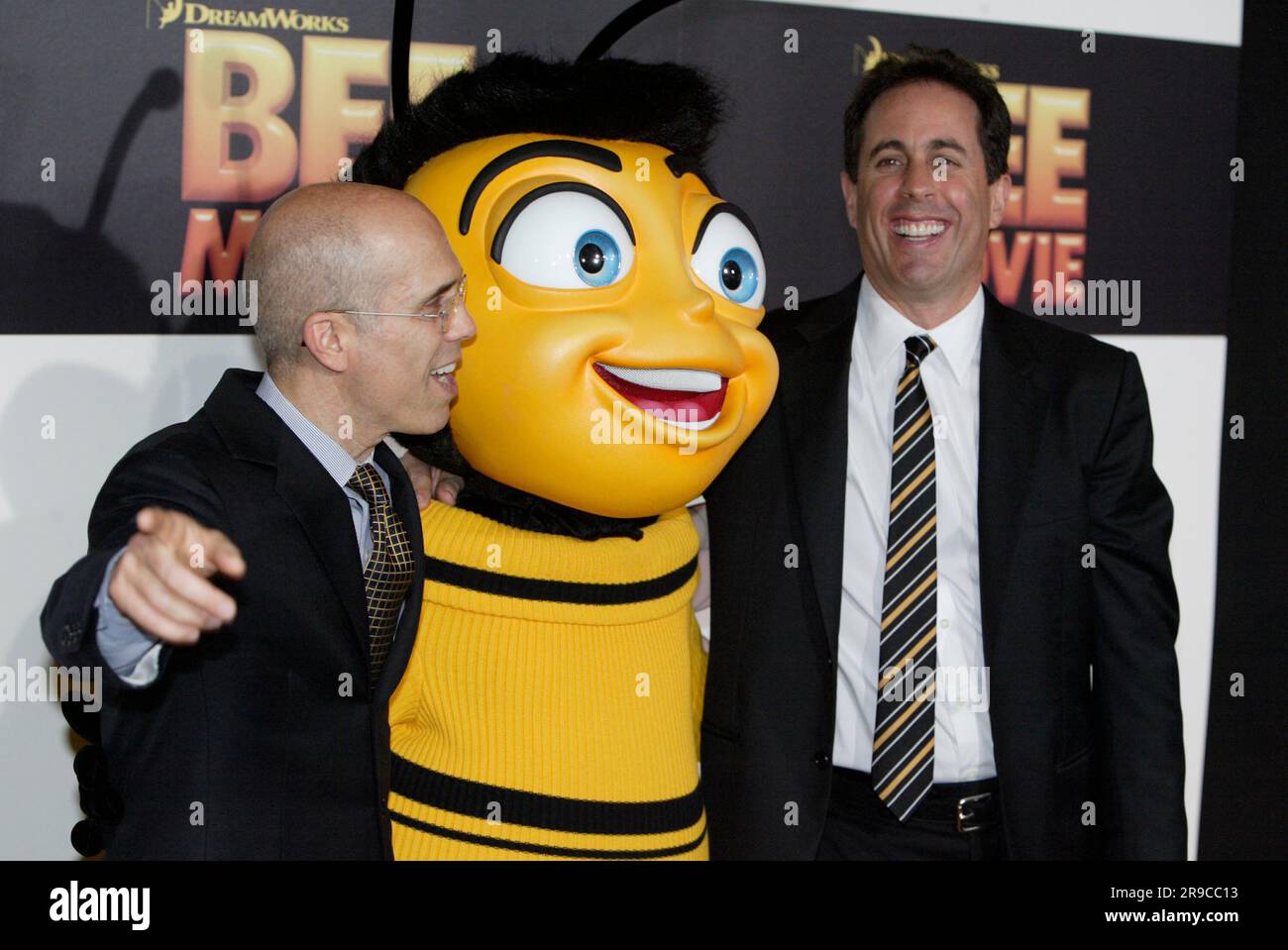Jerry Seinfeld and Jeffrey Katzenberg at the Bee Movie premiere at the ...