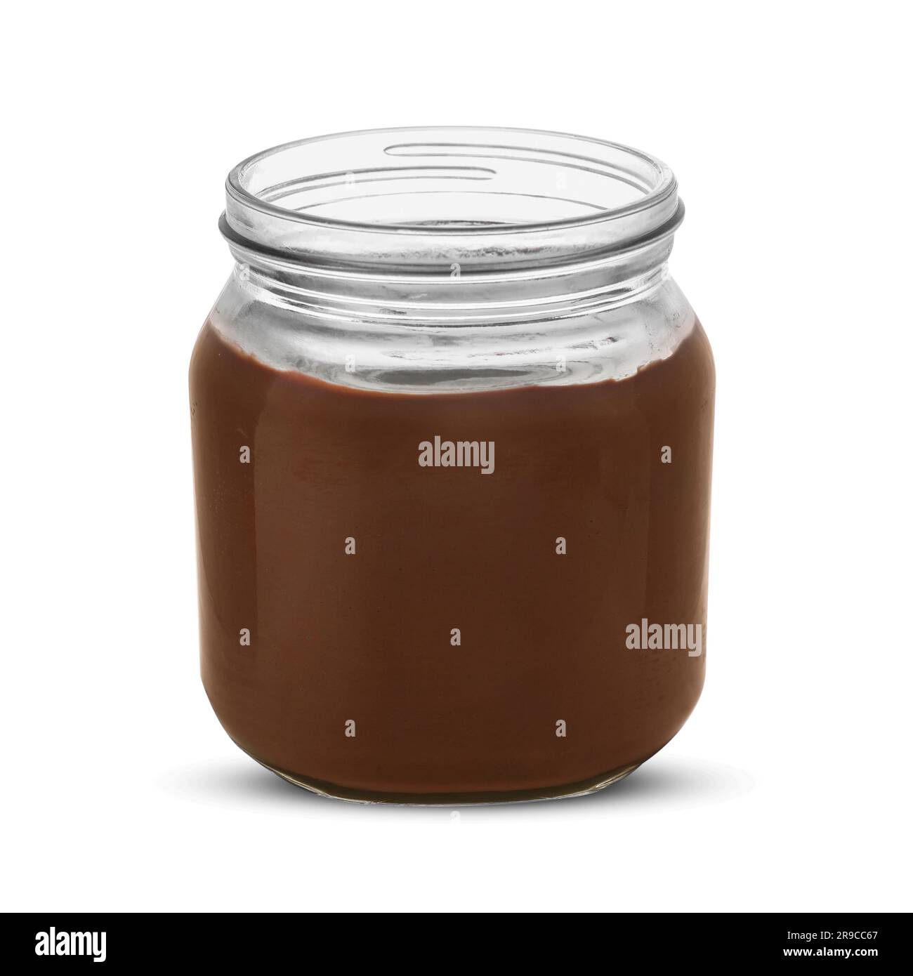 Jar of tasty chocolate paste isolated on white Stock Photo - Alamy