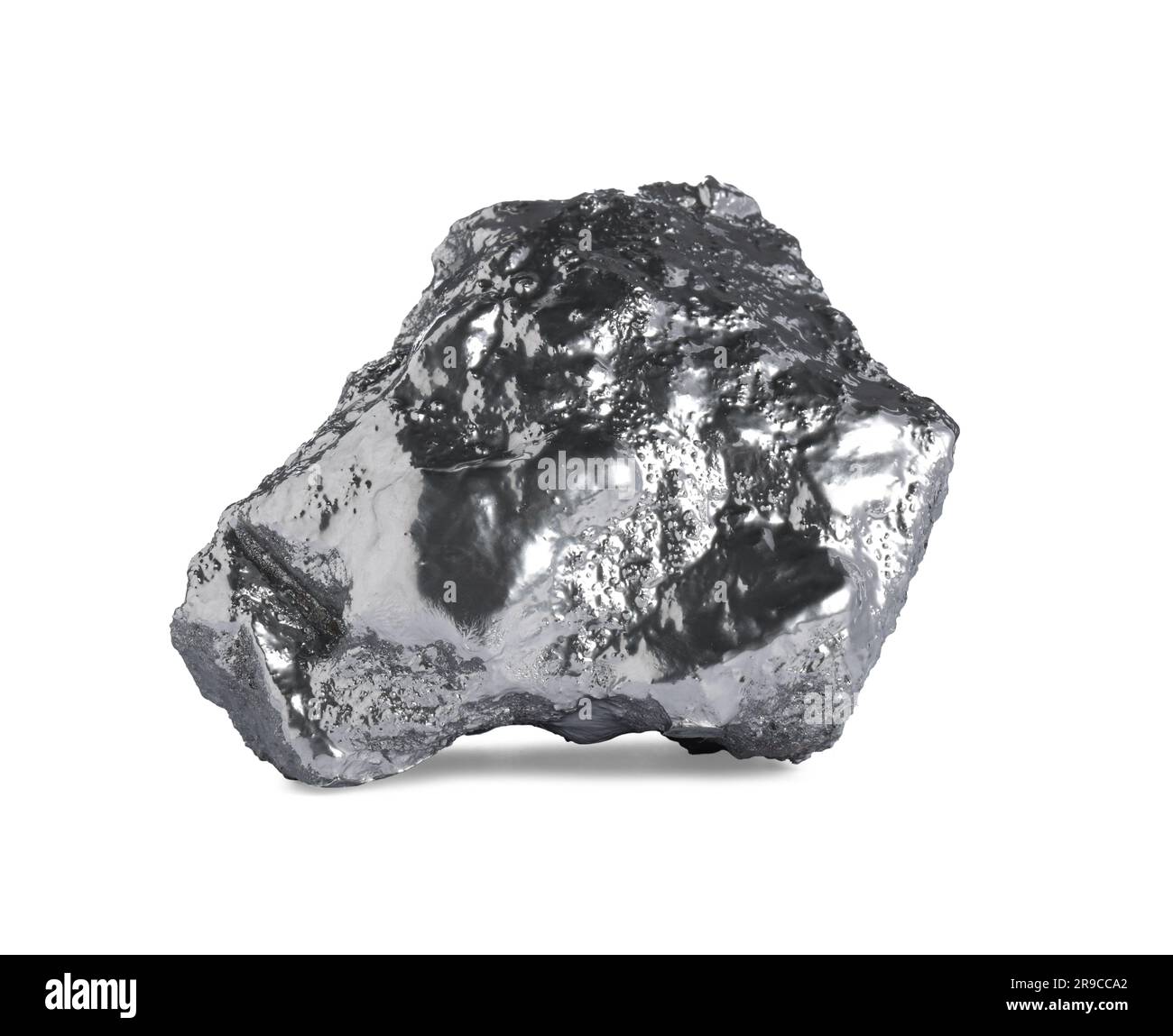 One shiny silver nugget on white background Stock Photo - Alamy