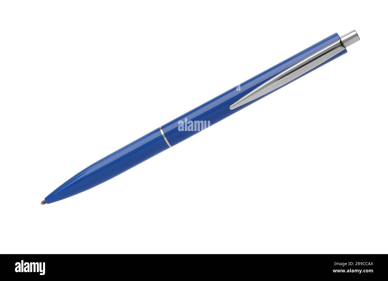 New stylish blue pen isolated on white Stock Photo - Alamy