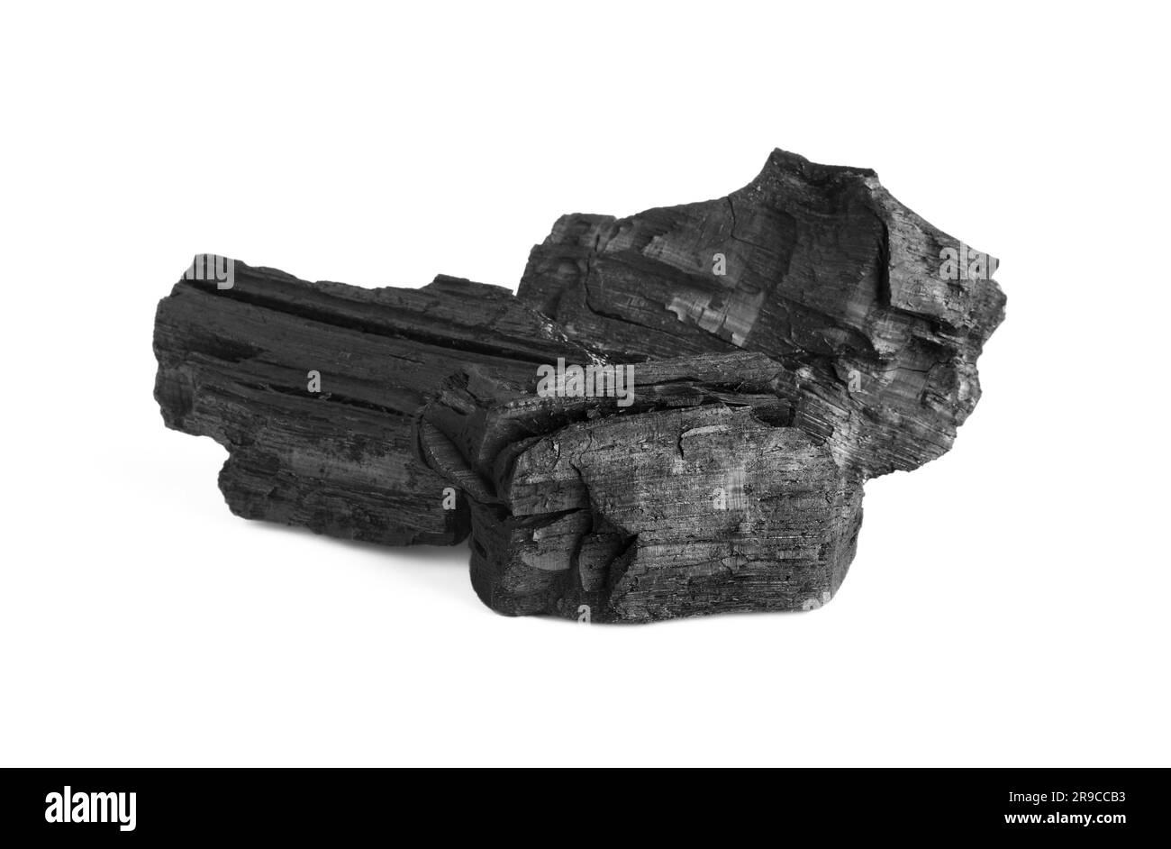 Pieces of coal isolated on white. Mineral deposits Stock Photo - Alamy