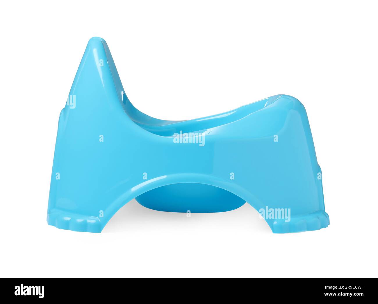Light blue baby potty isolated on white. Toilet training Stock Photo ...