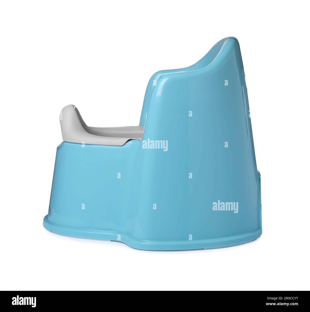 Light blue baby potty isolated on white. Toilet training Stock Photo ...