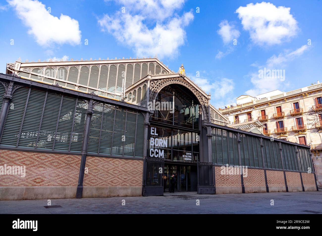Barcelona, Spain - FEB 10, 2022: Iron building of Mercat del Born in La ...