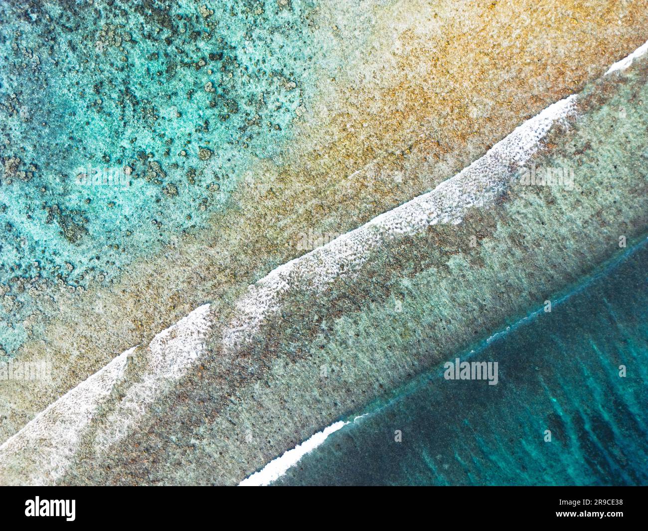 An aerial view of a stunning tropical beach, boasting a crystal clear ...