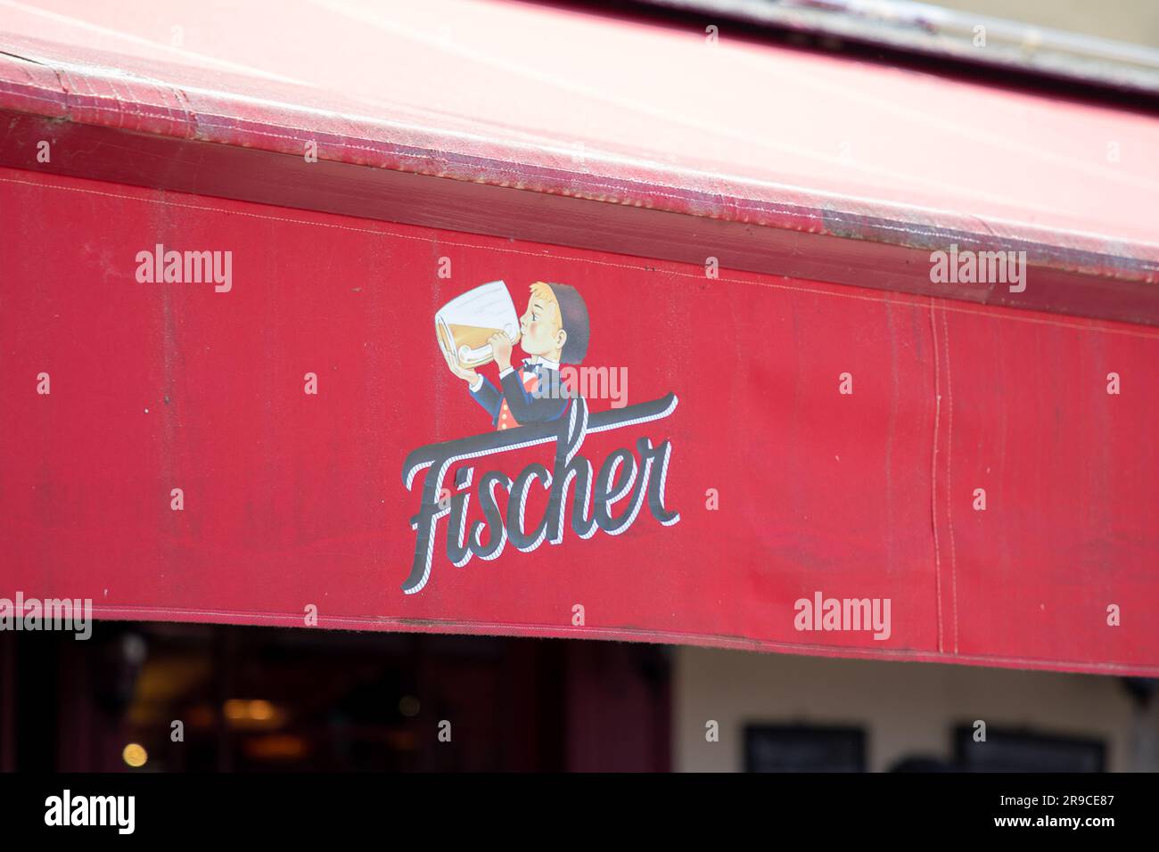 annecy , France - 06 16 2023 : fischer logo sign and brand text of beer ...