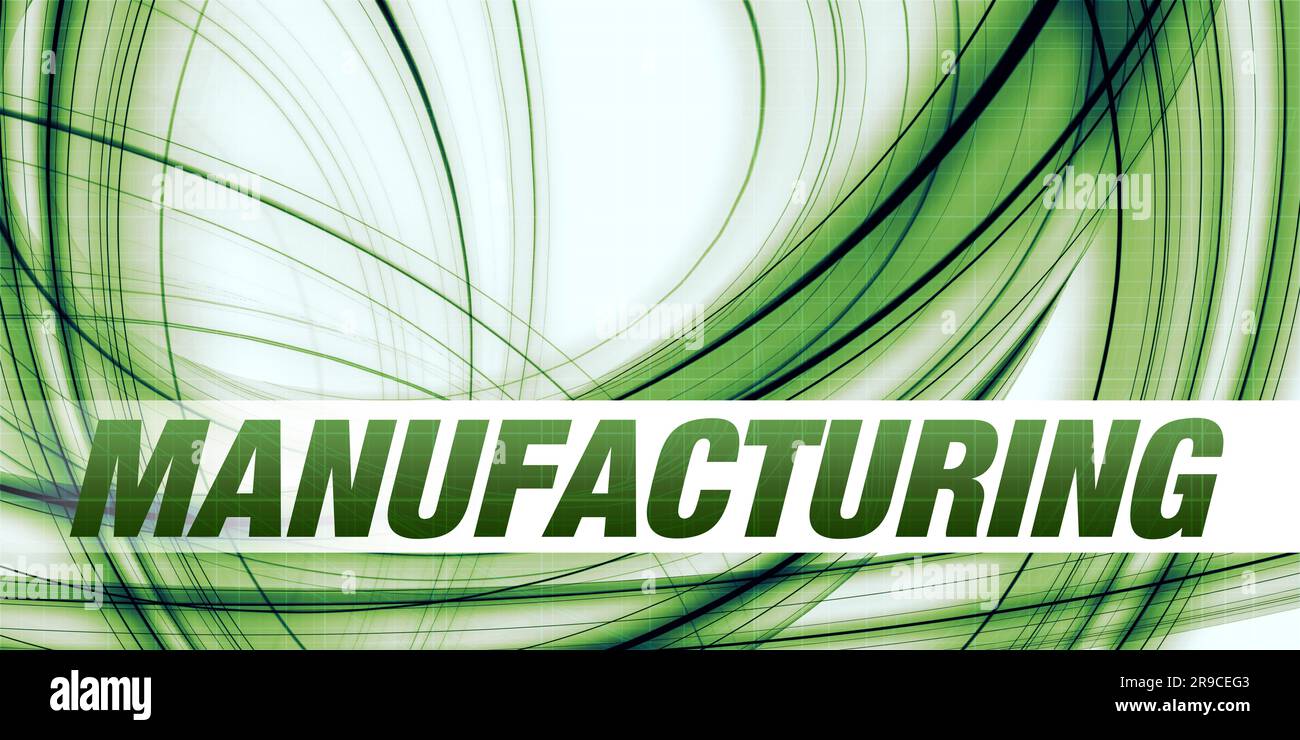 Manufacturing Concept on Green Abstract Background Stock Photo - Alamy