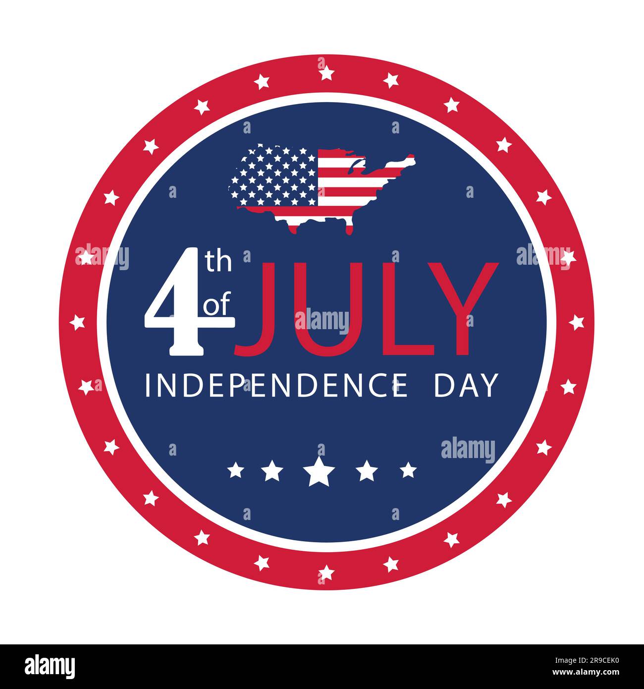 4th of July. USA Independence Day. USA independence day round icon ...