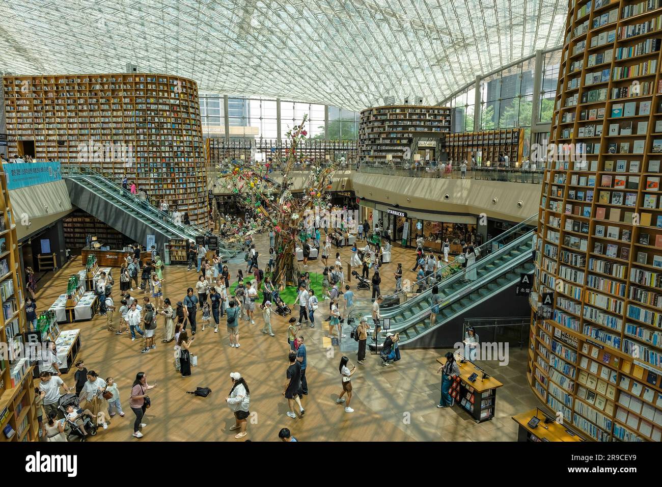 Seoul, South Korea - June 24, 2023: People in the Starfield Library at ...