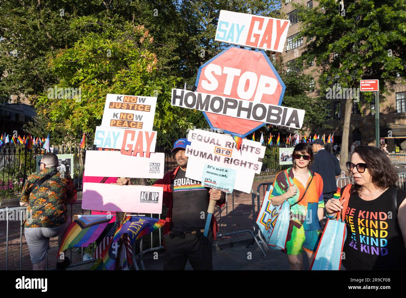 Participants at the LGBTQIA Pride March on June 25, 2023 in New York ...