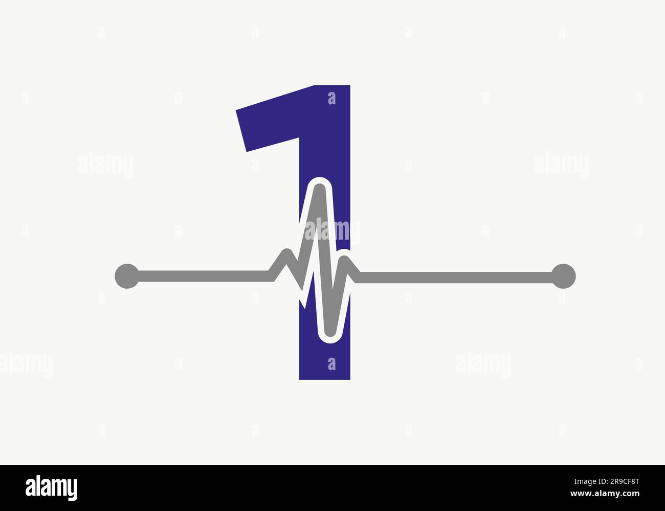 Letter 1 Heartbeat Logo For Medical or Health Symbol. Medical Logo ...