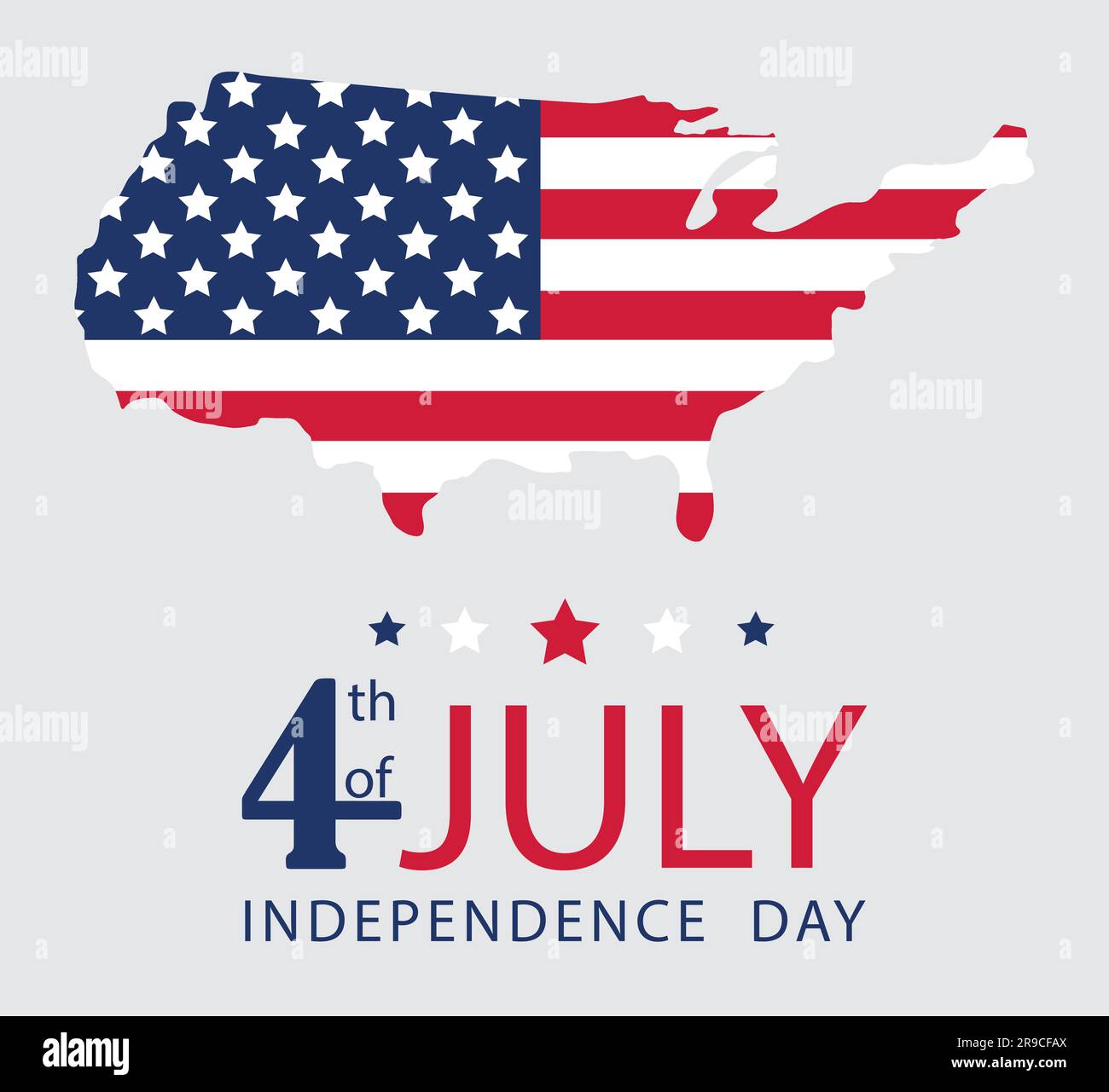 Happy Independence Day USA. USA map with flag. Usable for greeting ...