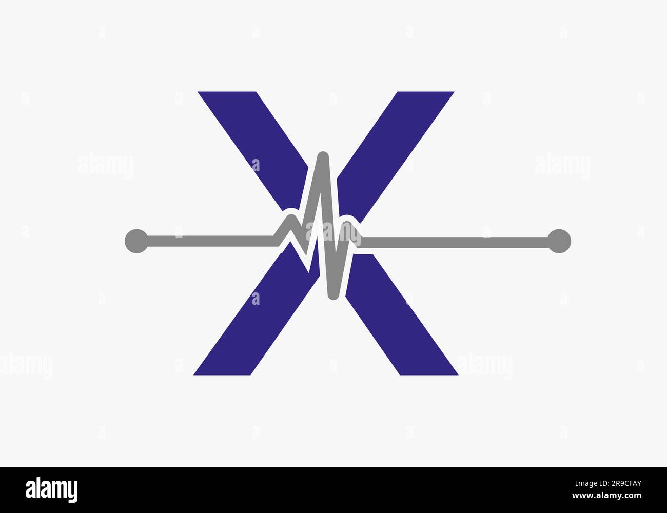 Letter X Heartbeat Logo For Medical or Health Symbol. Medical Logo ...