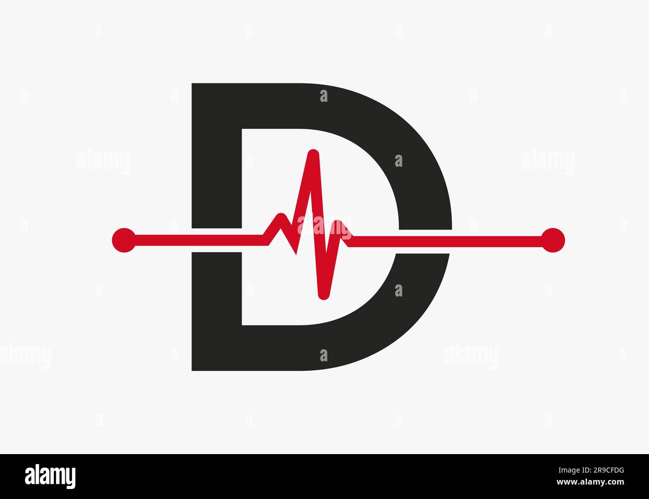 Letter D Heartbeat Logo For Medical or Health Symbol. Medical Logo ...
