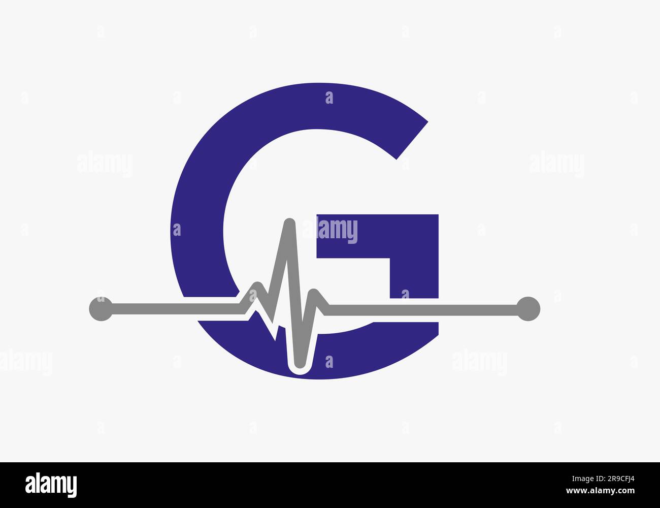Letter G Heartbeat Logo For Medical or Health Symbol. Medical Logo ...