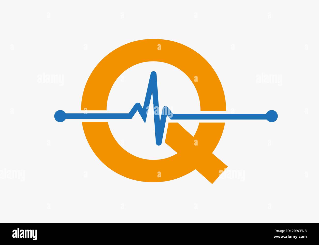 Letter Q Heartbeat Logo For Medical or Health Symbol. Medical Logo ...