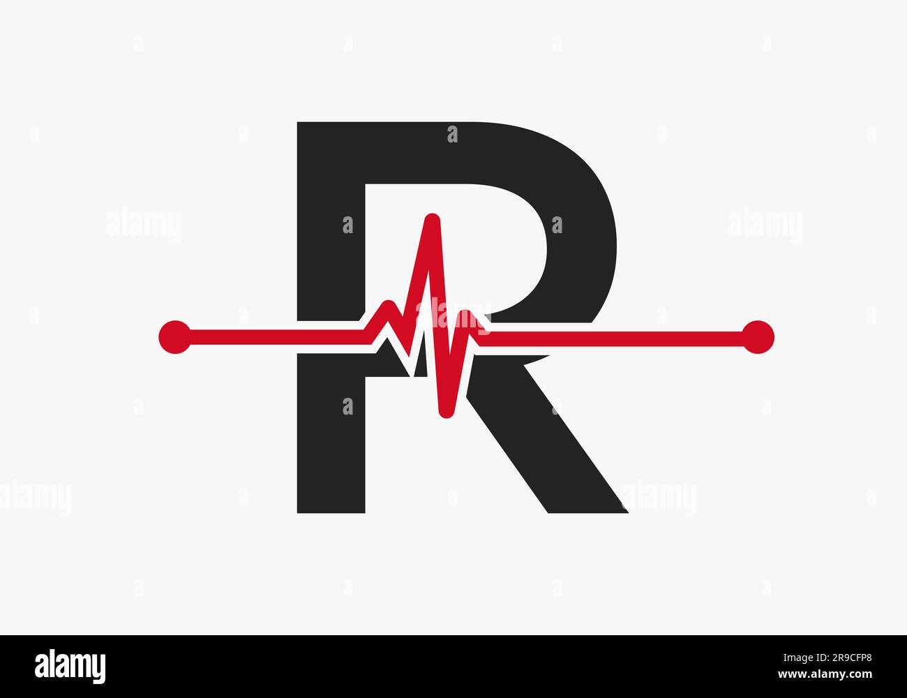 Letter R Heartbeat Logo For Medical or Health Symbol. Medical Logo ...