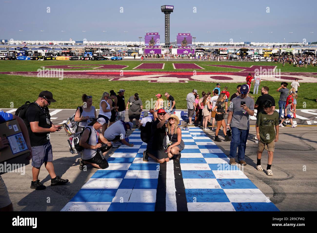 Racing fans during a NASCAR Cup Series auto race Sunday, June 25, 2023 ...