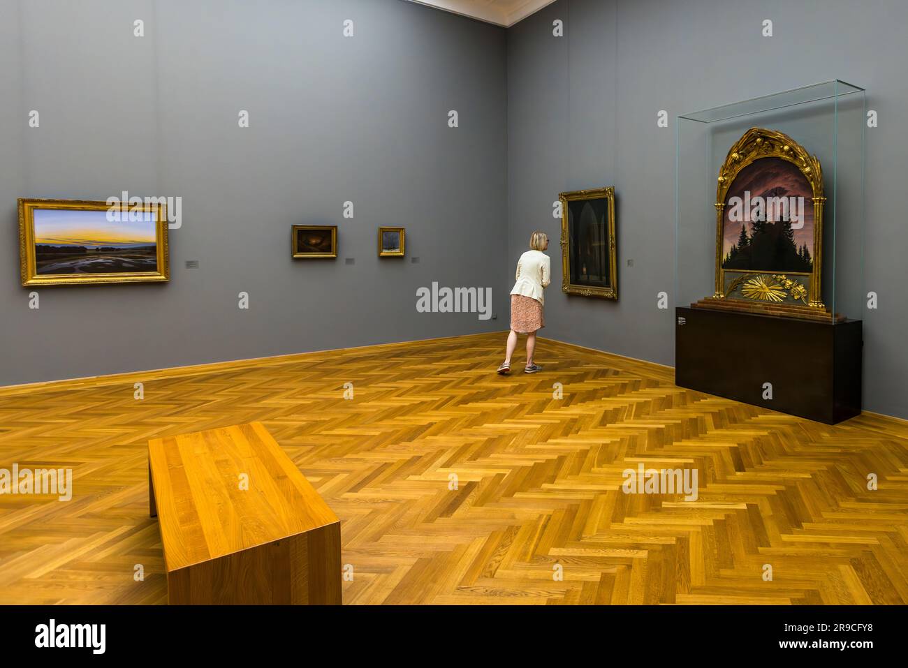 Hall with artworks by Caspar David Friedrich in the Albertinum Dresden ...