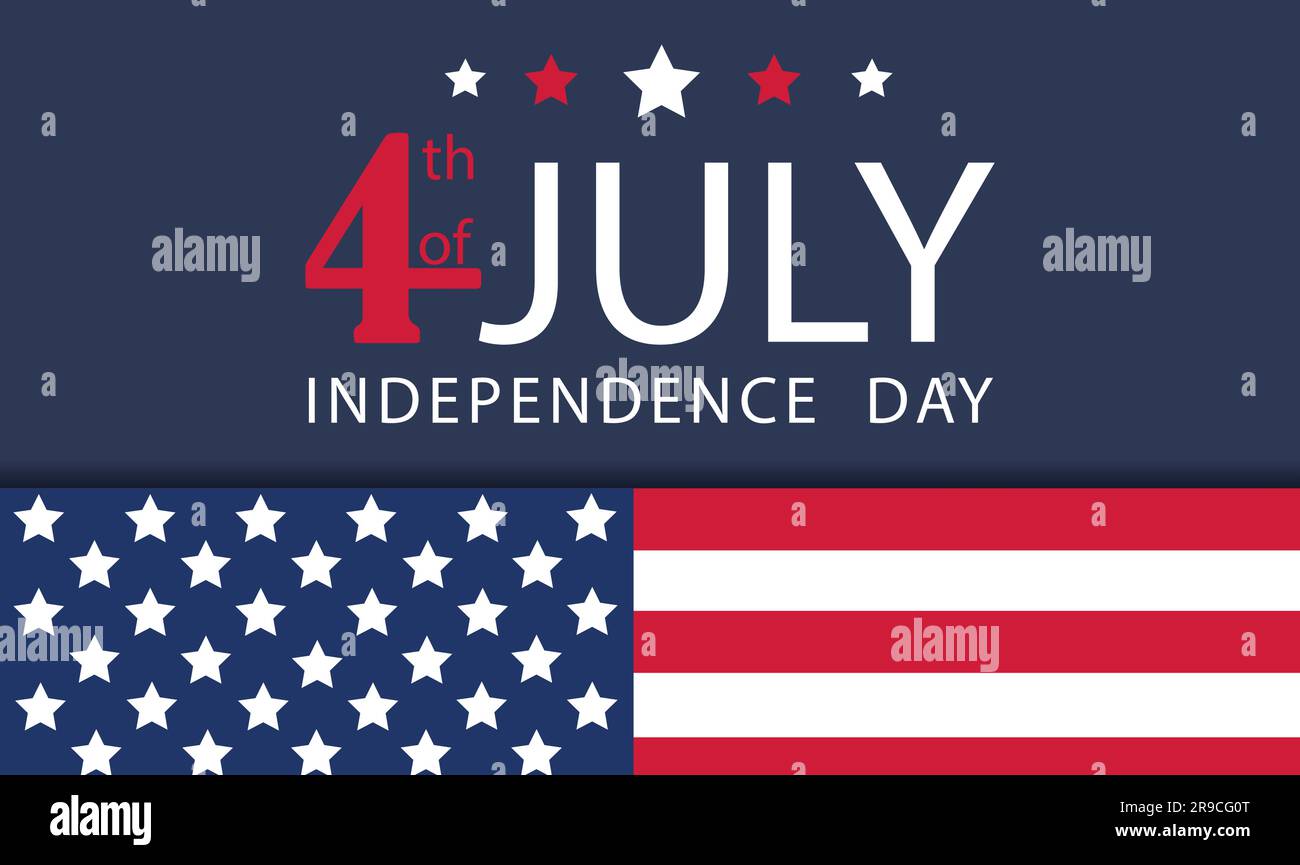 4th of July. USA Independence Day. Flag of the USA with congratulations ...