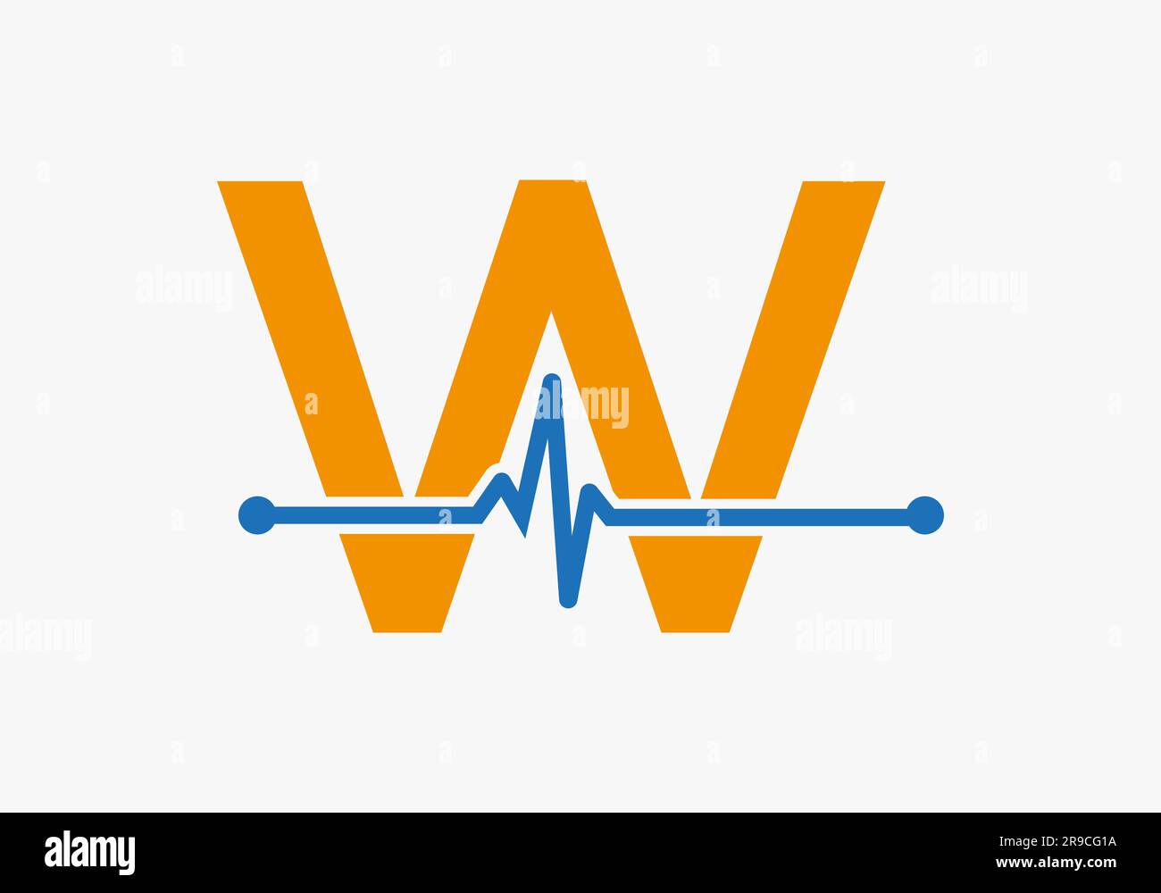 Letter W Heartbeat Logo For Medical or Health Symbol. Medical Logo ...