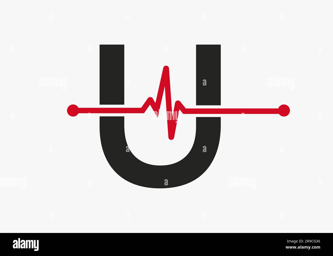 Letter U Heartbeat Logo For Medical or Health Symbol. Medical Logo ...