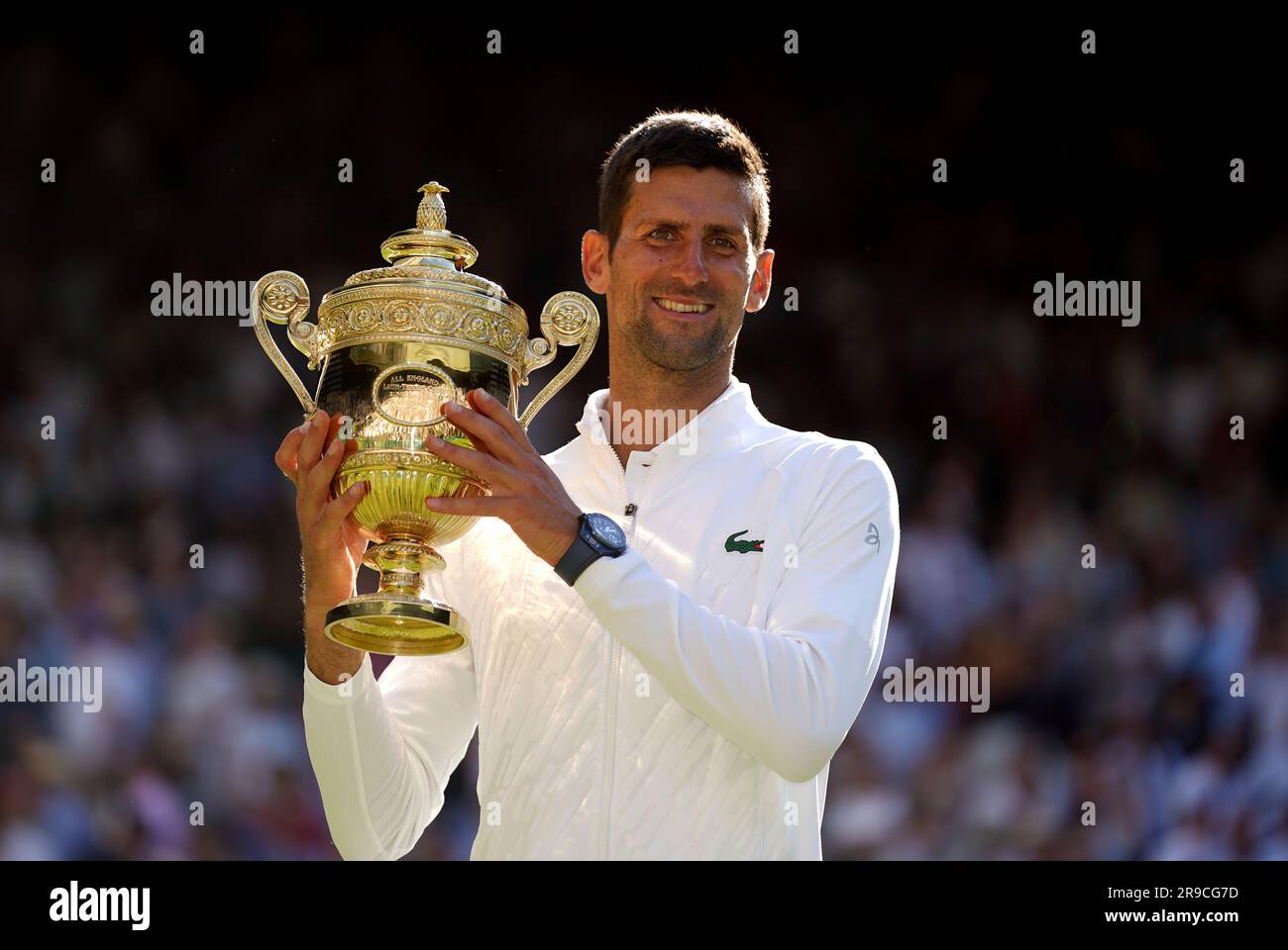 File photo dated 10-07-2022 of Novak Djokovic celebrates with the ...