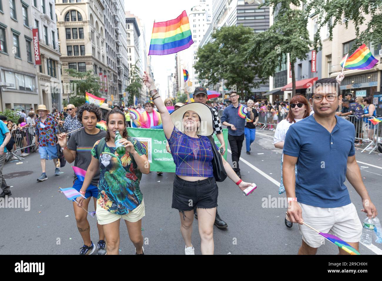 Participants at the LGBTQIA Pride March on June 25, 2023 in New York ...