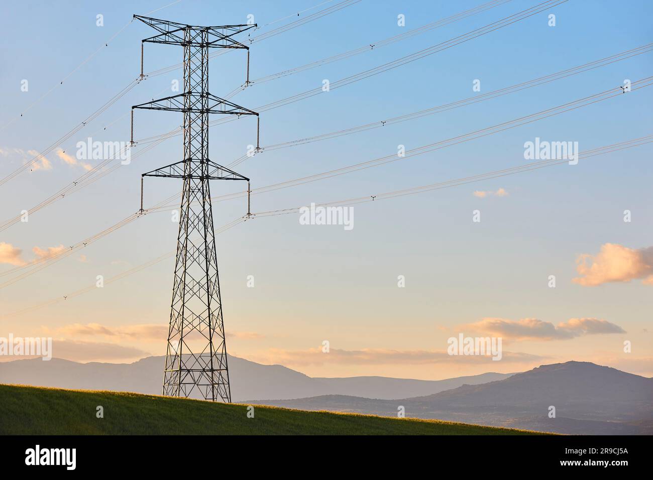 Power lines. Energy industry. Industrial electricity transmission ...