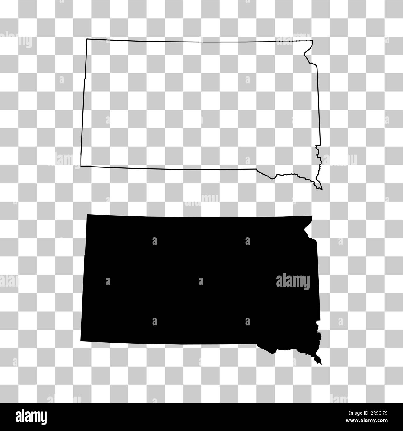 Set of South Dakota map shape, united states of america. Flat concept ...