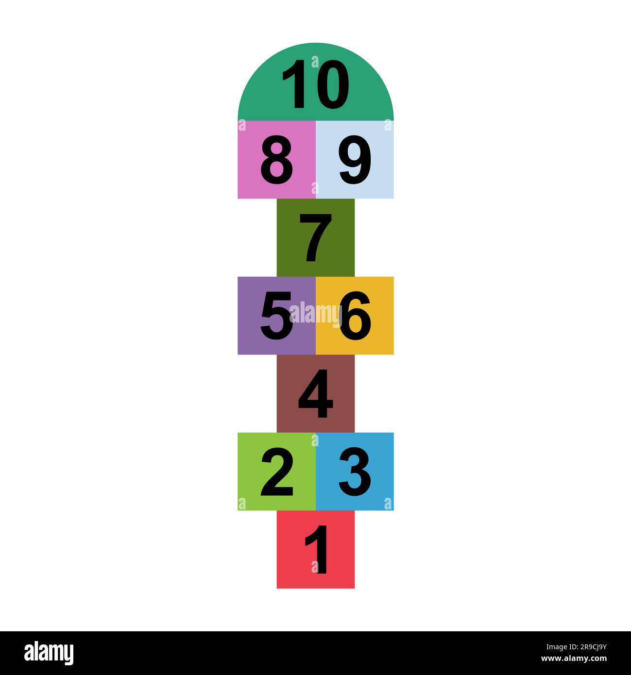 Hopscotch outdoor icon, fun play jump active game kid, street vector ...