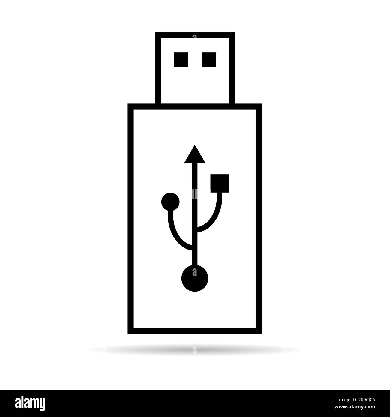 USB icon technology with shadow, connect device sign, electronic ...